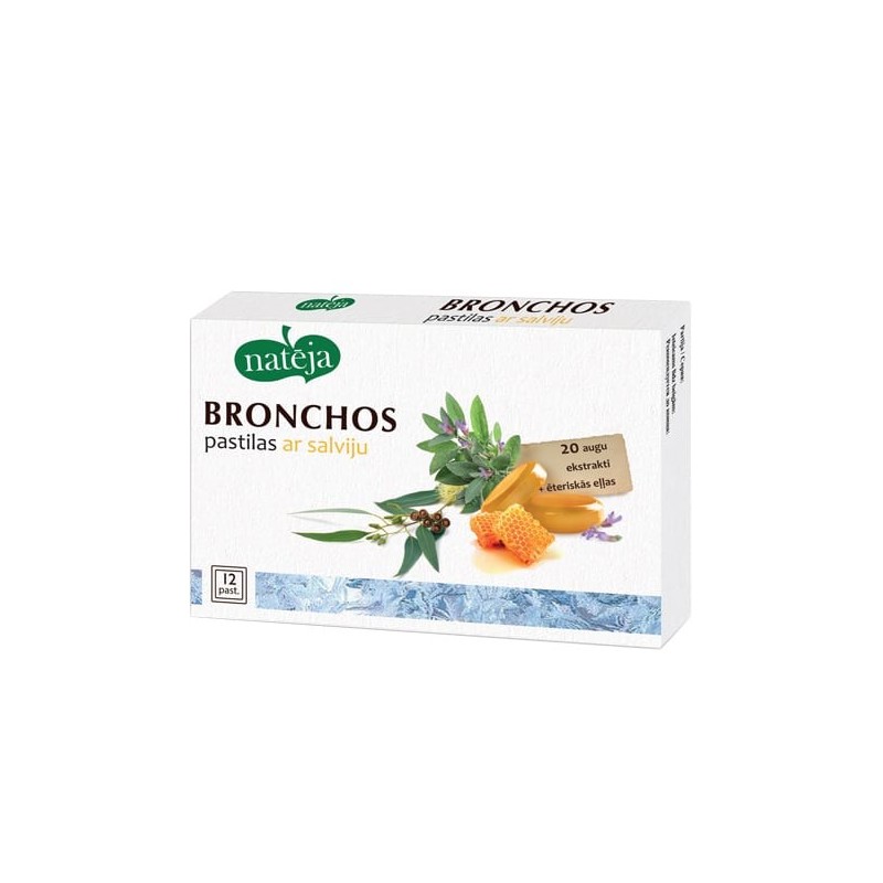 Bronchos pastilas ar salviju Natēja, 12 gab. | one-life.lv